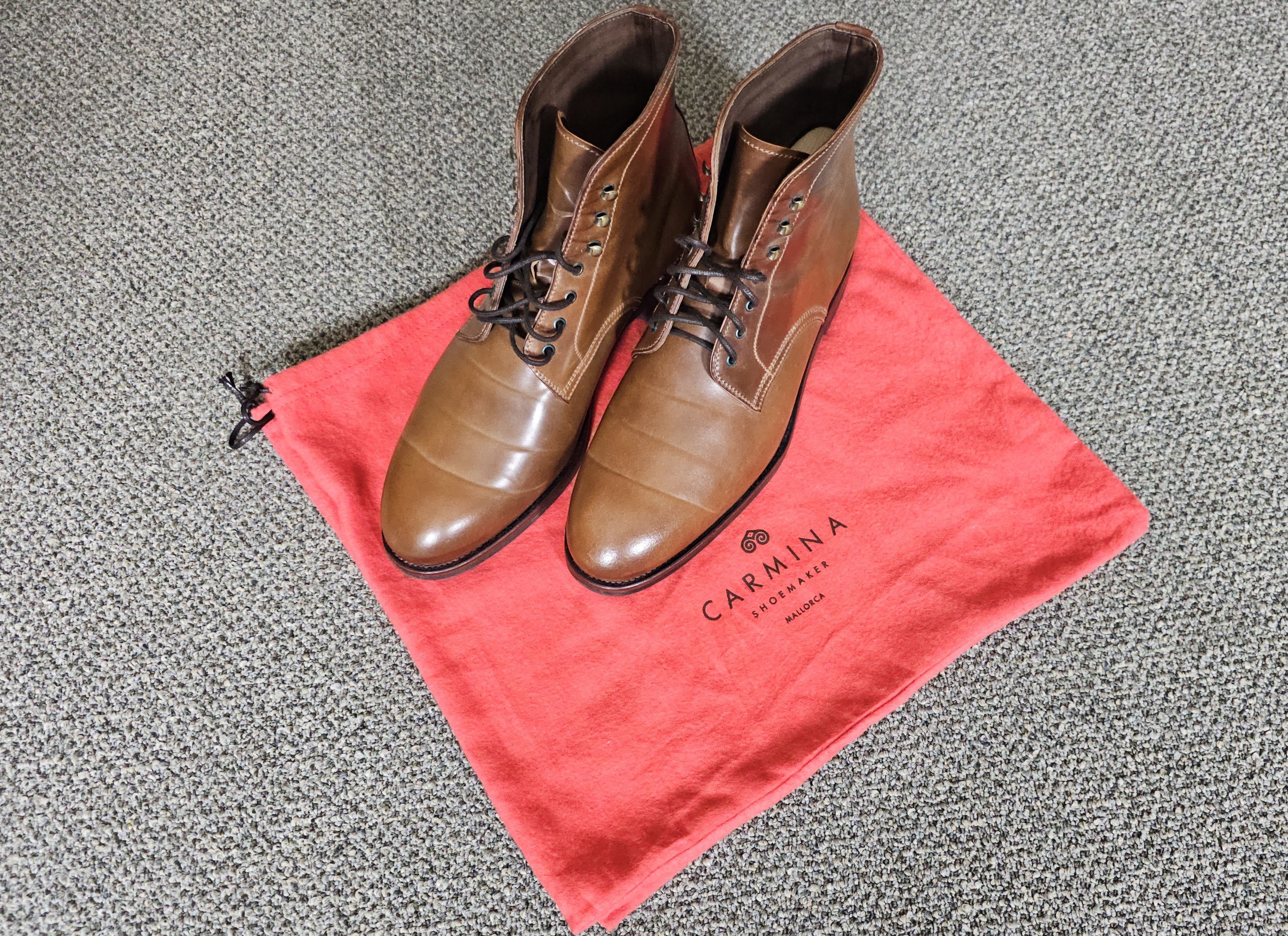 Carmina Carmina Bourbon Shell Cordovan Plain Toe Boot 9UK Oscar Last ...