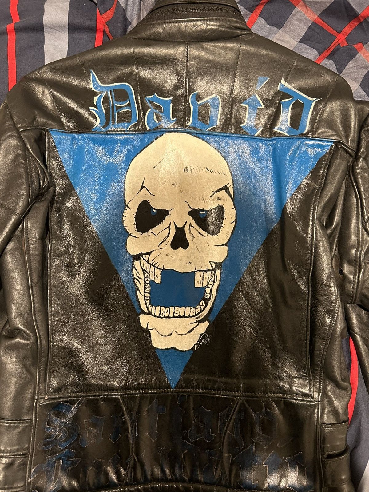 Vintage Vintage 1983 Schott Perfecto 555 with Custom Artwork | Grailed