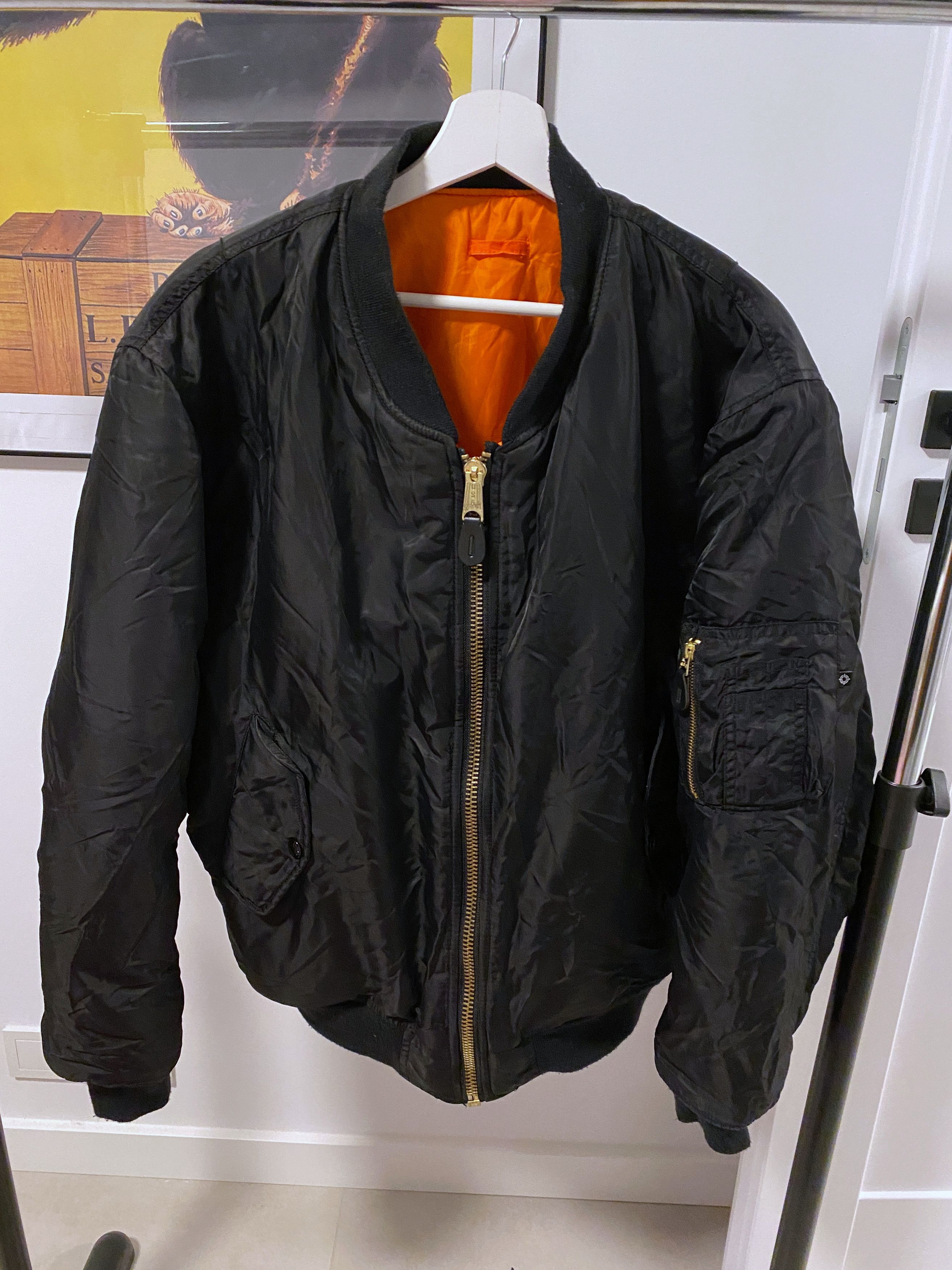 Bomber Jacket × Vintage Vintage USA MA-1 reversible Bomber Jacket size L | Grailed