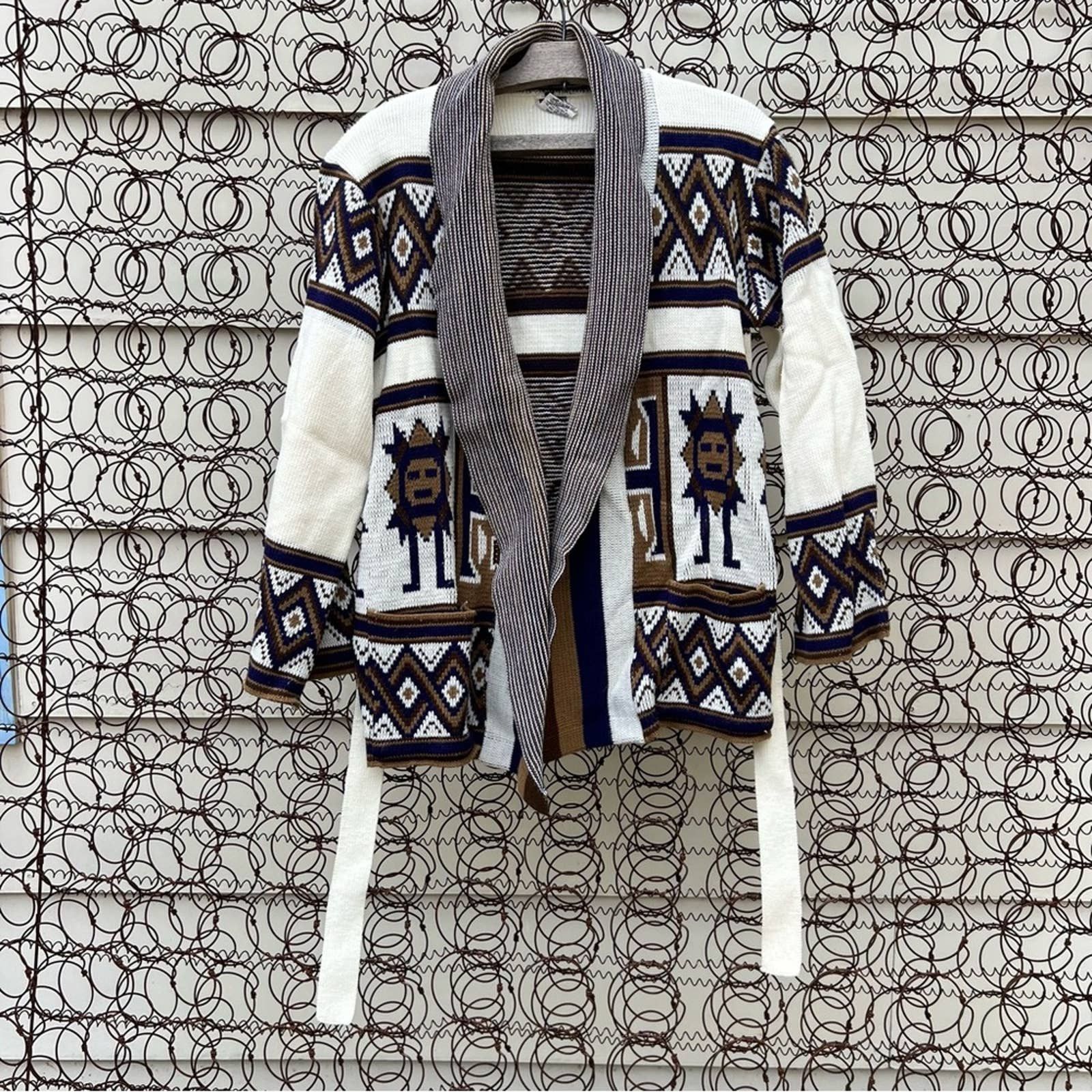 Vintage 70s Starsky and Hutch Tribal Southwestern Cardigan Sweater ...