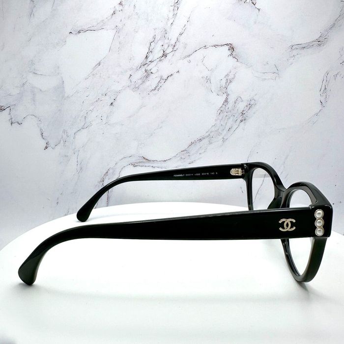 Chanel Chanel Eyeglasses Black Pearls Gold CC Logo RX Authentic | Grailed