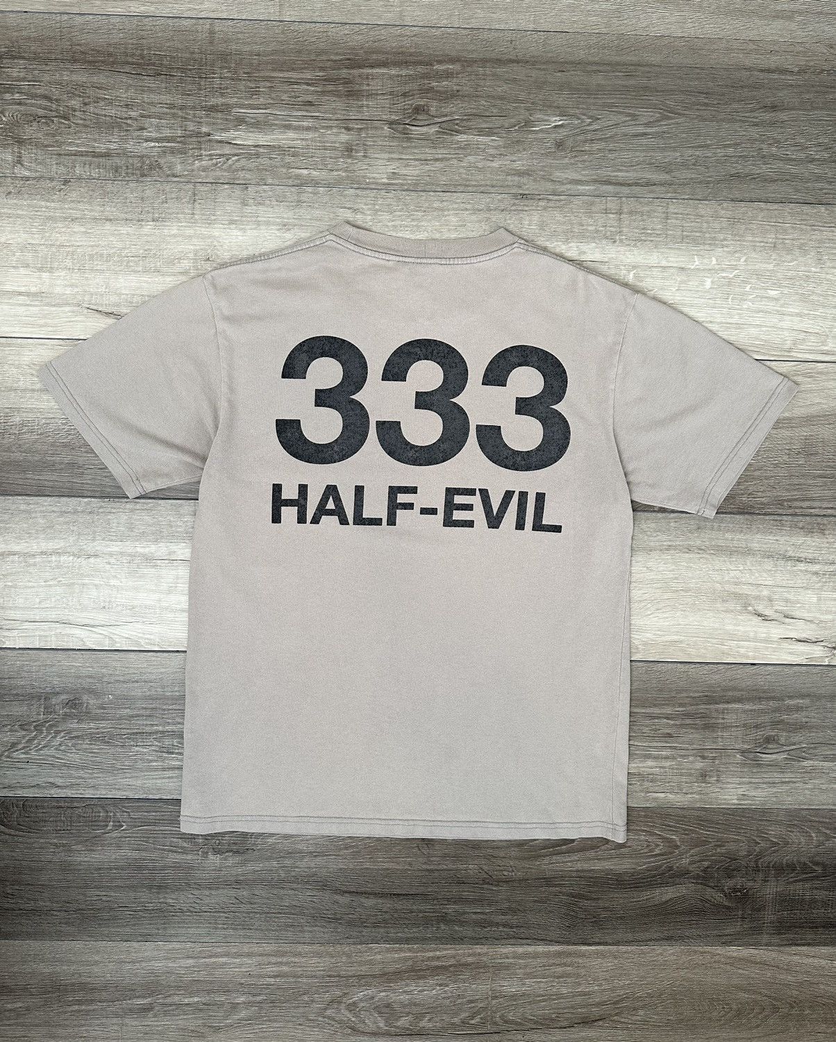 Half Evil Half Evil OG Logo 333 Tan / Taupe Tee Beige Sz. Large L | Grailed