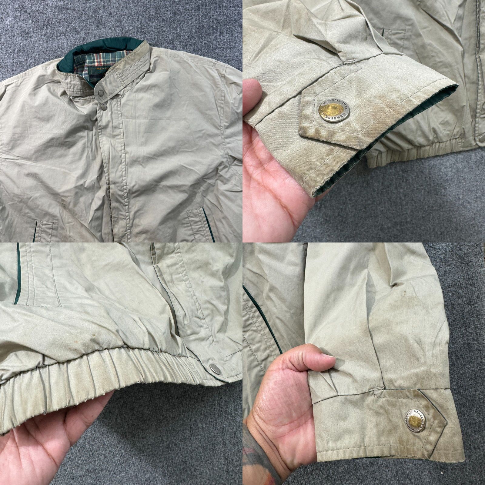 Members Only Vintage Members Only Bomber Jacket Classic Racer Khaki Tan ...