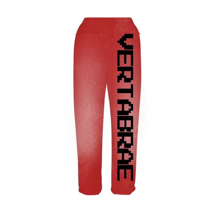 Vertabrae Vertebrae C-2 Sweat Pants Washed (Red & Black) (Size Large ...