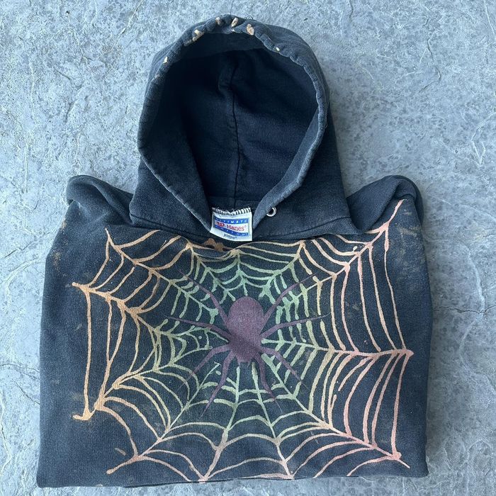 Hanes Y2K Spider Grunge Cobweb Hoodie | Grailed