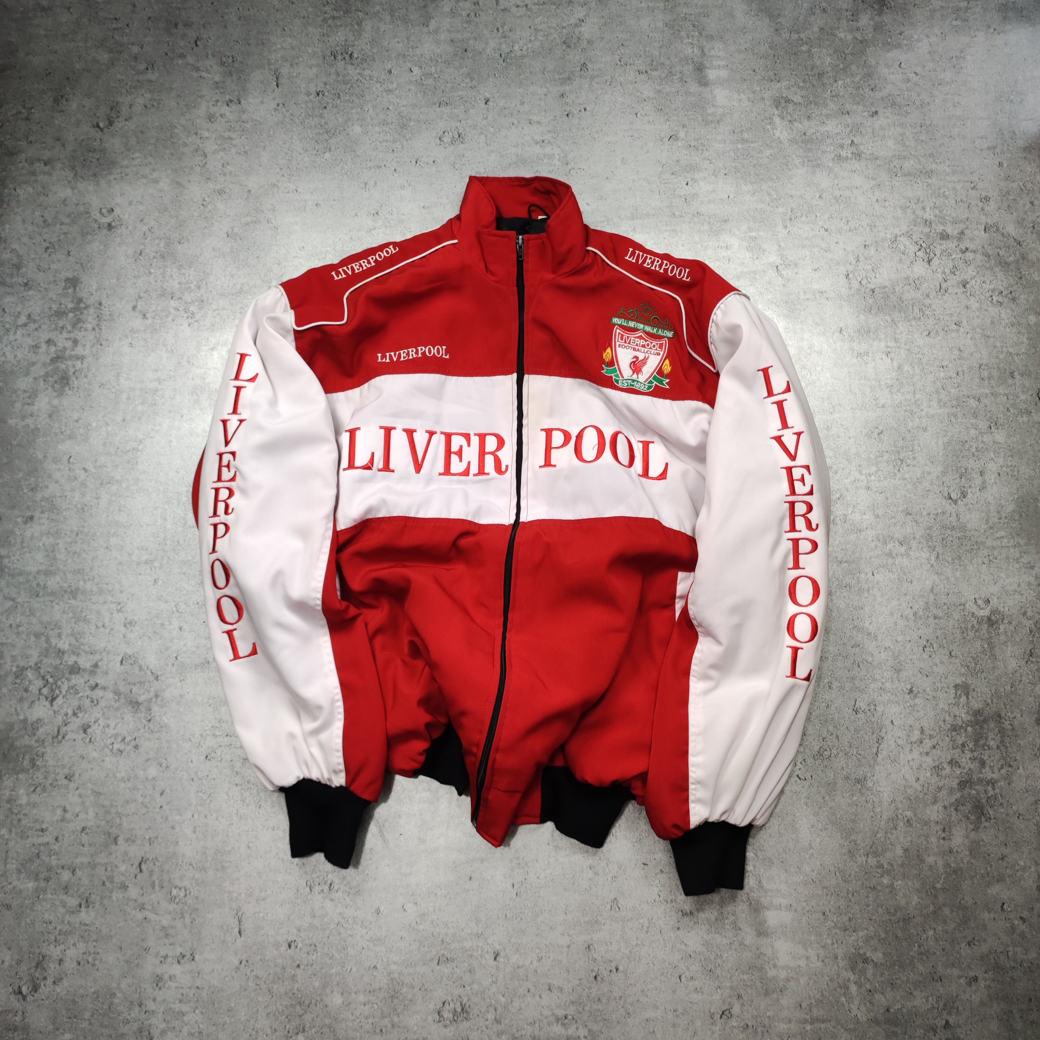 Vintage Vintage OG Liverpool FC Football Big Patch Bomber Jacket | Grailed