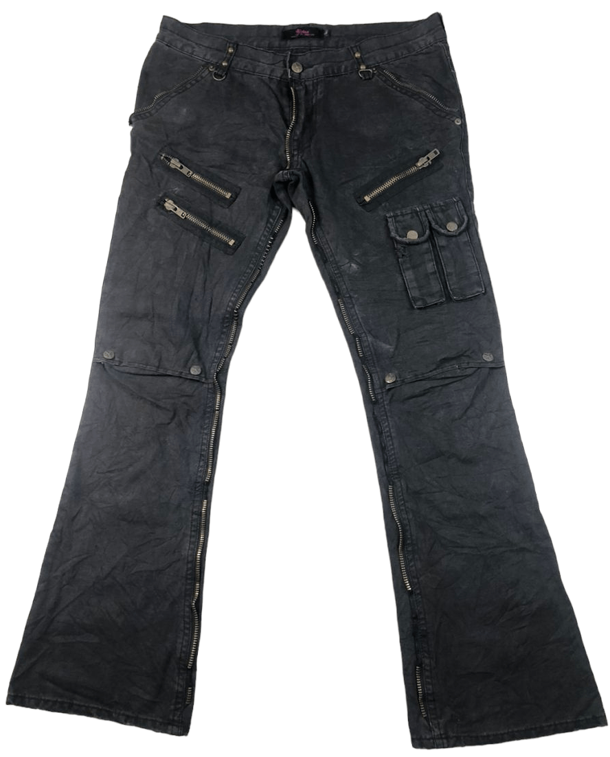 Hysteric Glamour Flare Jeans Vintage Midas Multipocket Punk Bondage Cargo | Grailed