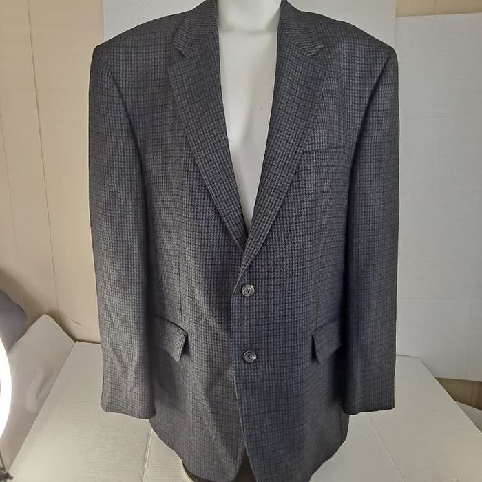 Chaps Chaps Men 44R 2Button Sport Coat Lambswool Houndstooth Blue | Grailed