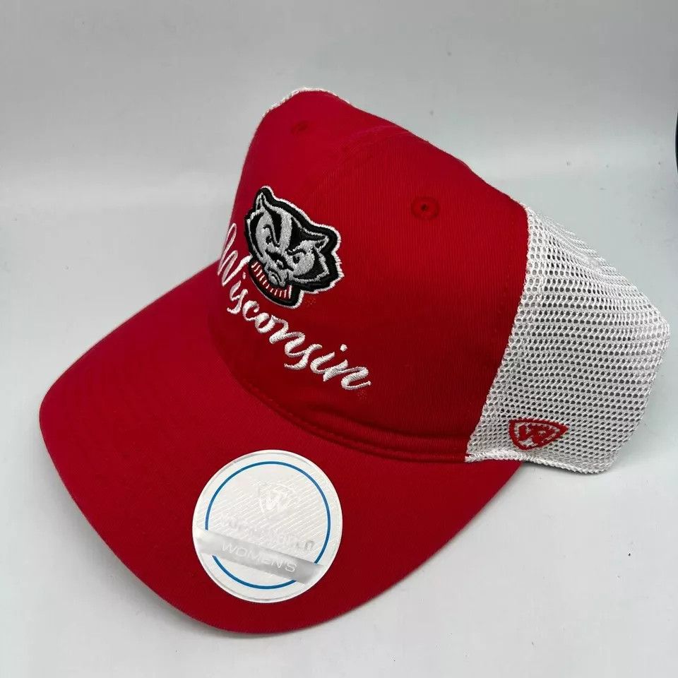 Top Of The World Wisconsin Badgers NCAA Trucker Hat Snapback Cap Red ...