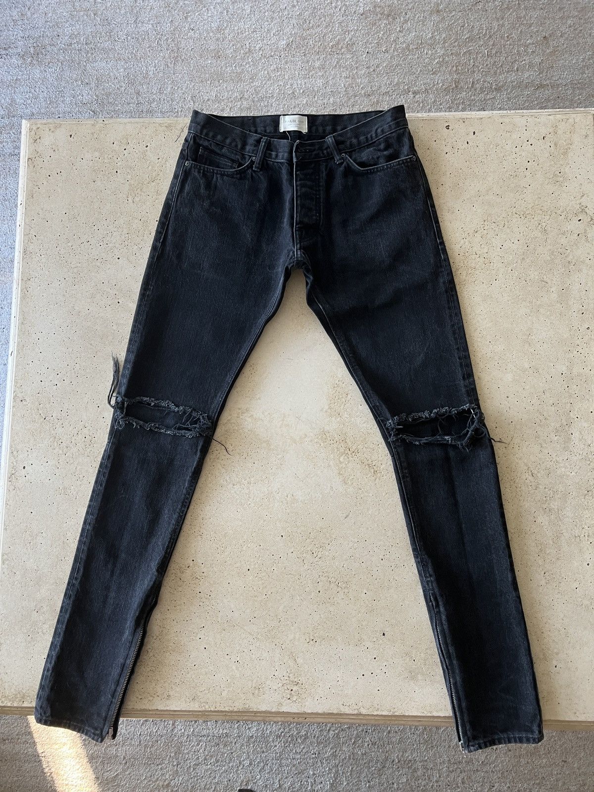 Fear of God Fear Of God 4th Collection Black Selvedge Denim Jeans | Grailed