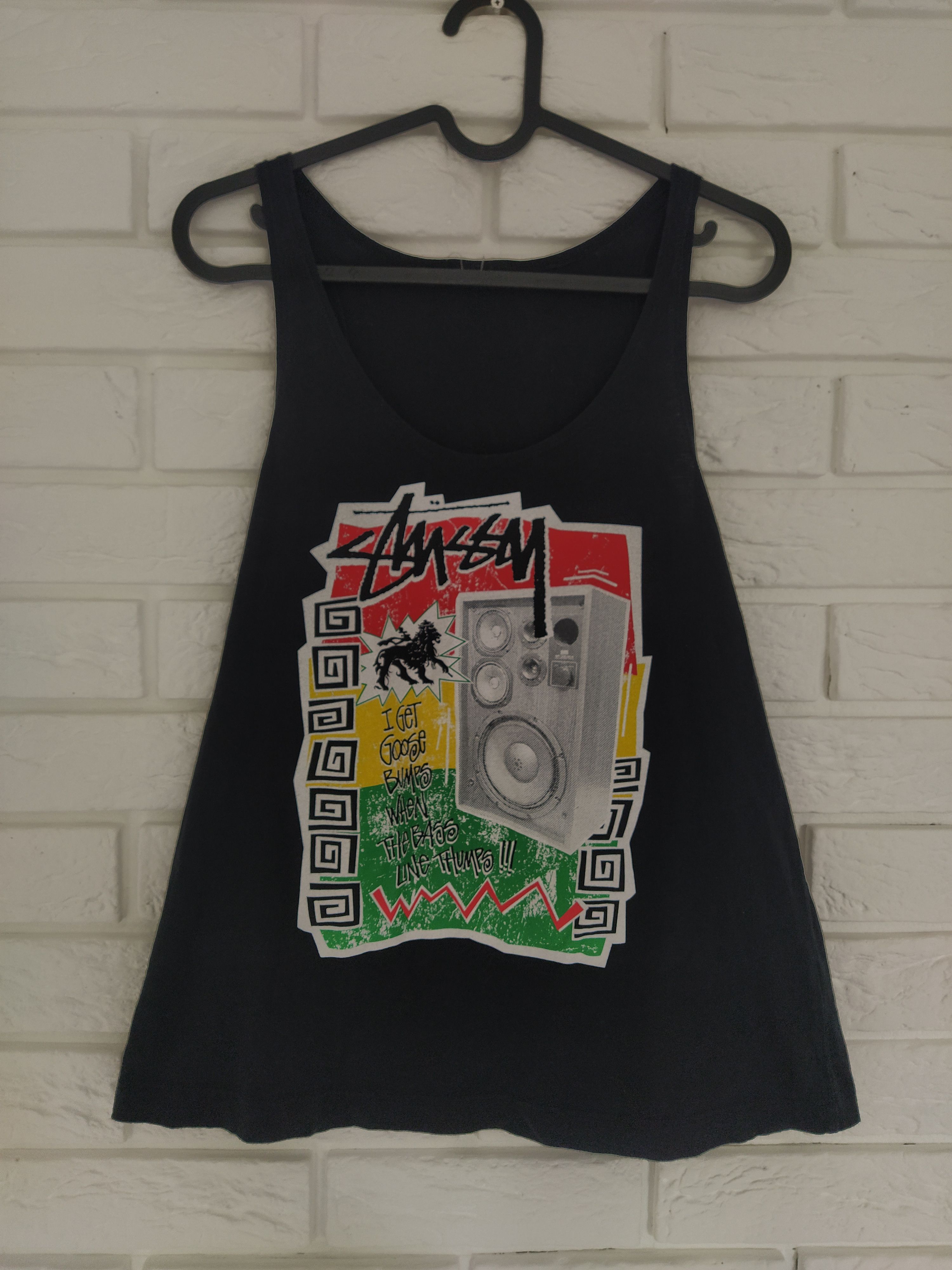 Stussy Tank top Stüssy rasta logo vintage rare I get goose bumps | Grailed