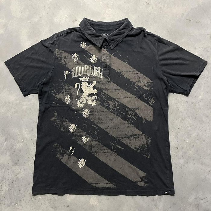 Hurley y2k Hurley Polo Shirt. 2000s Hurley Grunge Cyber Goth Polo Shirt ...
