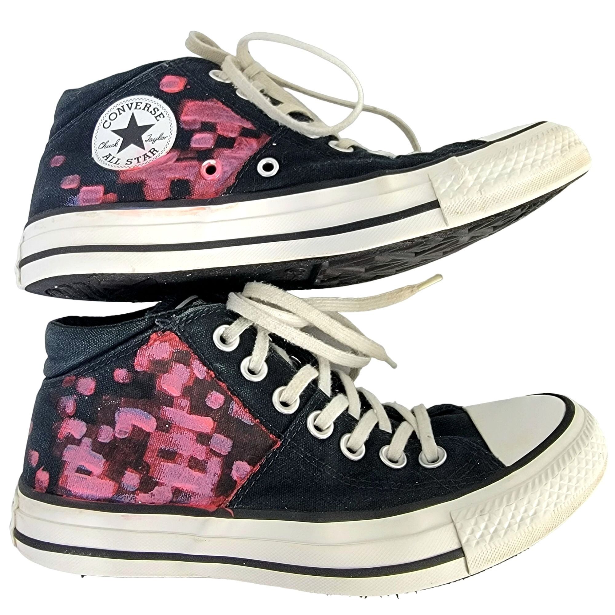 Converse Converse Chuck Taylor Sneakers Women 7 Black White Pink Pain ...