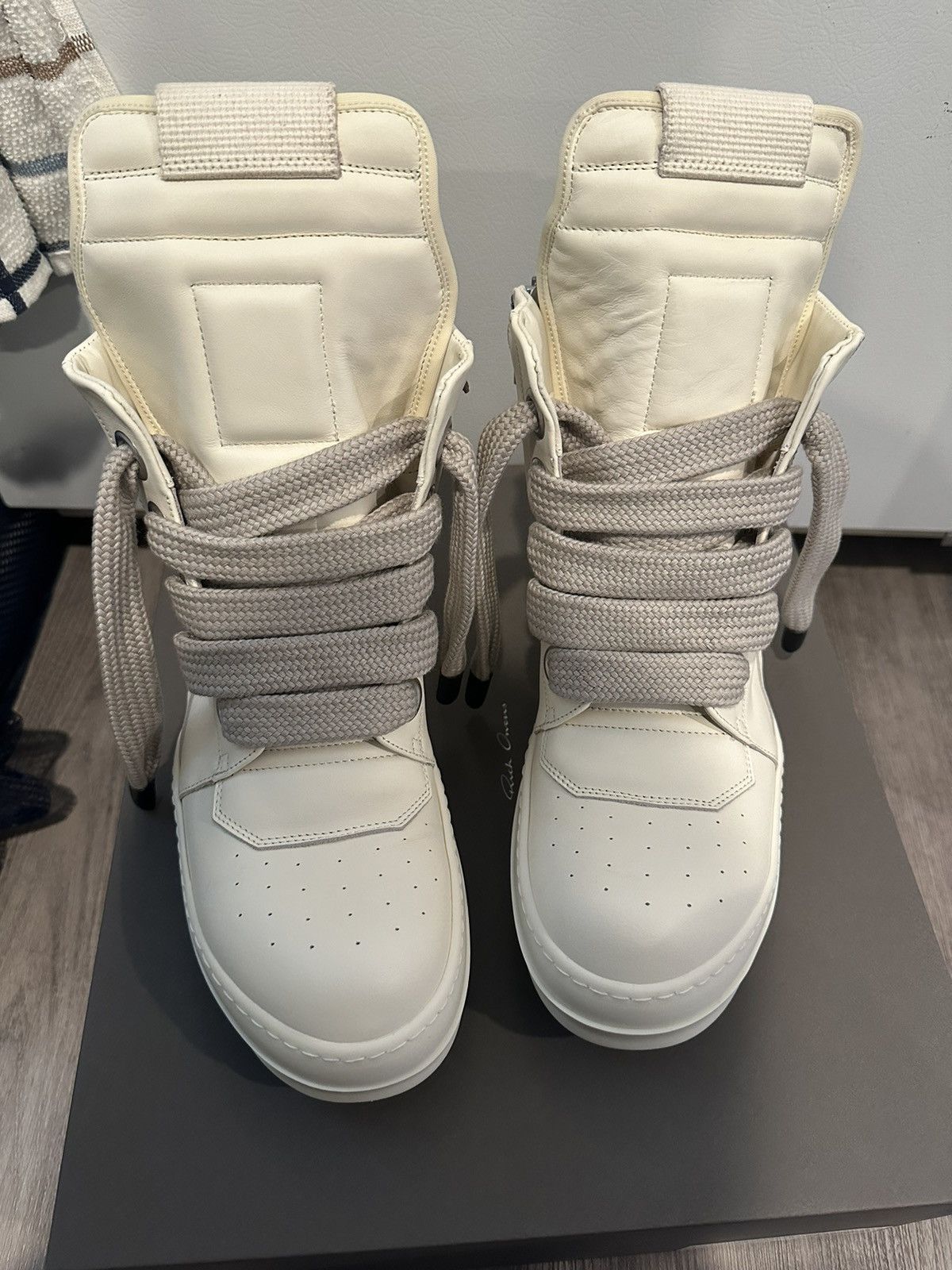 Rick Owens Rick Owens Jumbo Lace Geobaskets Milk Size 41 | Grailed