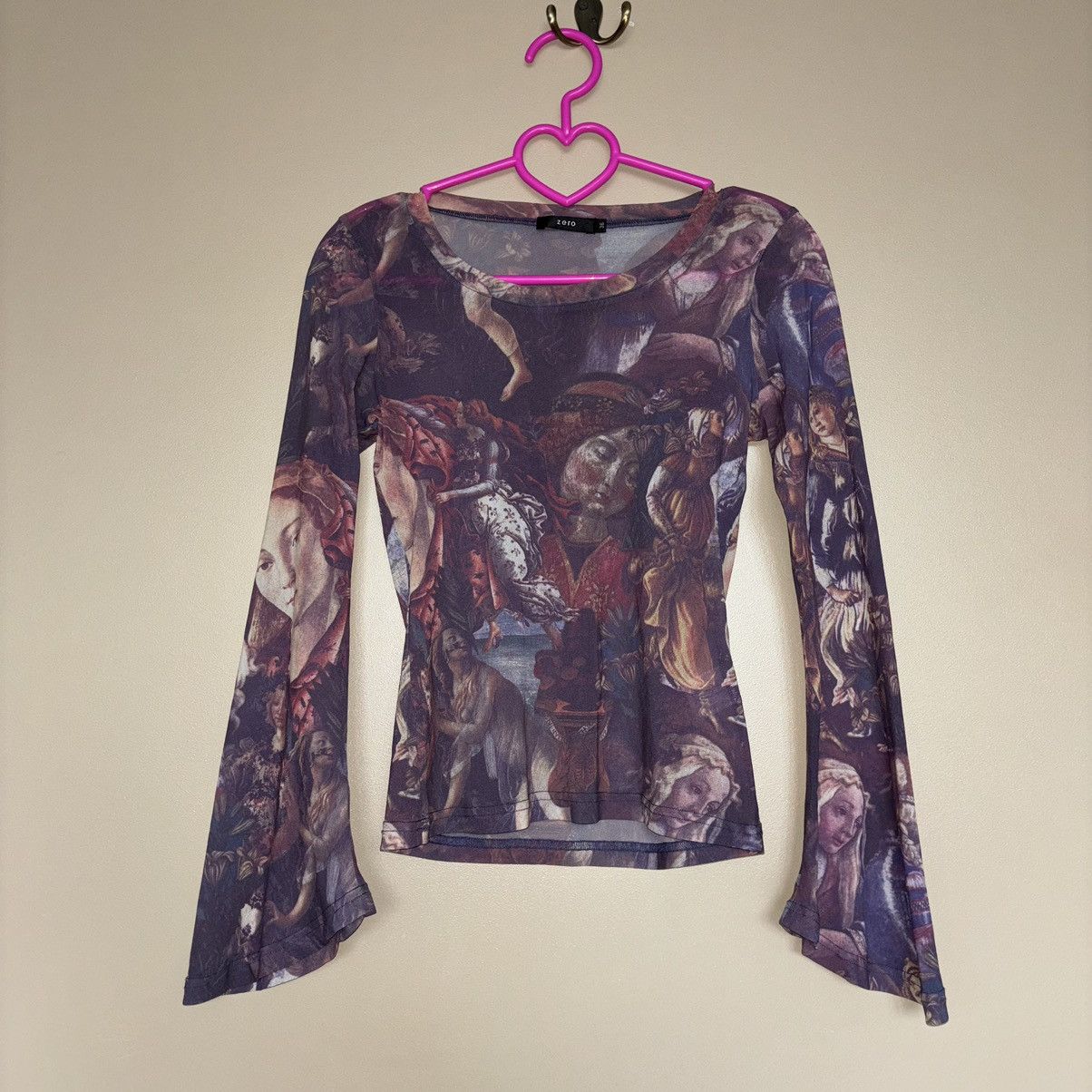 Vintage VINTAGE ICONIC PRINTED MESH TOP LONG SLEEVE 2000s Y2K W GOD ...