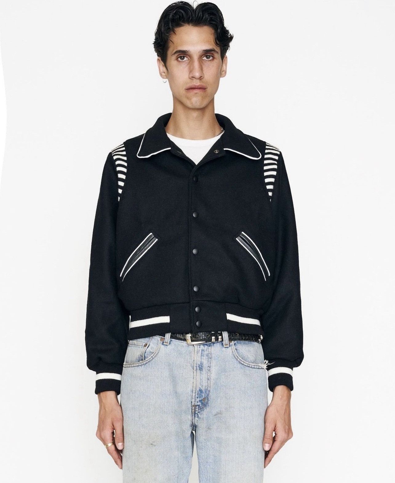 Bare Knuckles Bare Knuckles Black Wool Varsity Jacket | Grailed