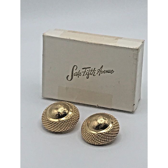 Dior Vintage Christian Dior Gold Classic Button Clip-on Earrings | Grailed