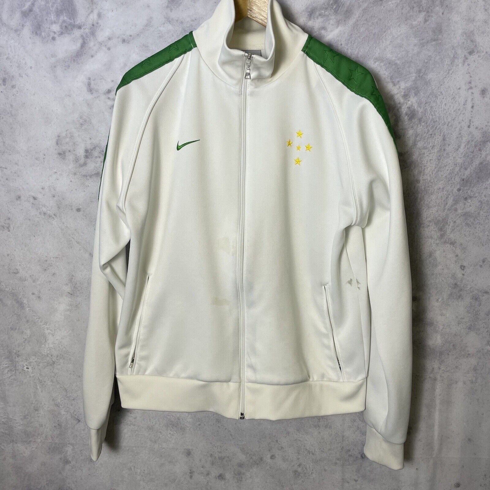Nike Nike Brasil Track Jacket Mens Large White Full Zip Embroider | Grailed