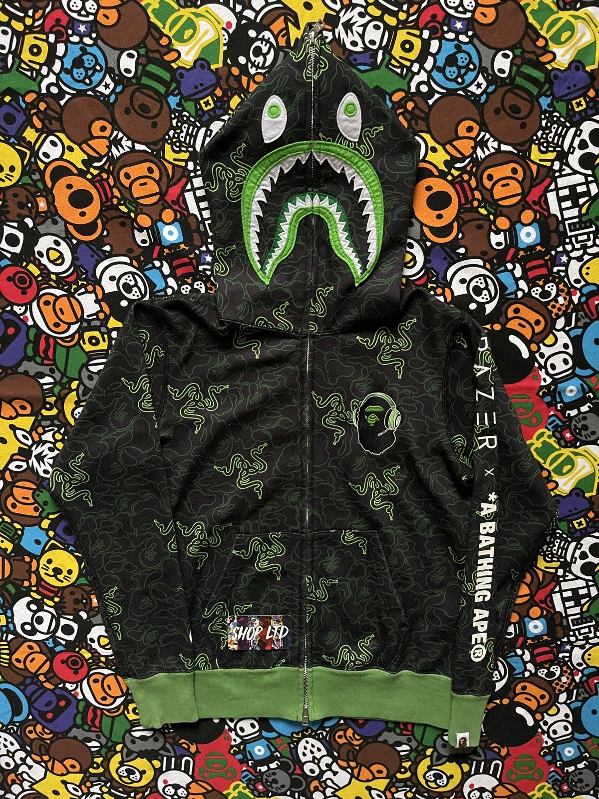 Bape A Bathing Ape X Razer Camo Shark Hoodie | Grailed