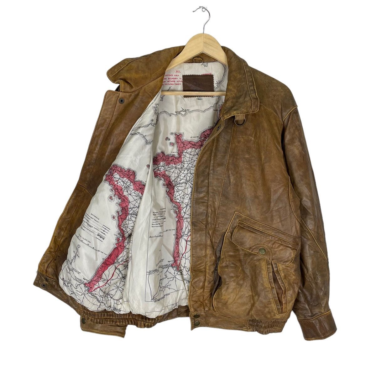 A2 Flyers Leather × Leather Jacket × Vintage 🔥1990s SUB URBAN MAPS ...