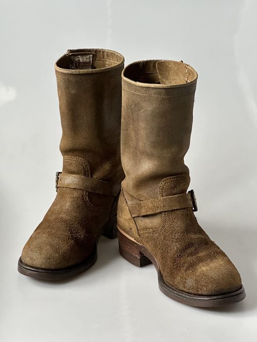 Red Wing Chippewa Roughout Engineer Boots | Grailed