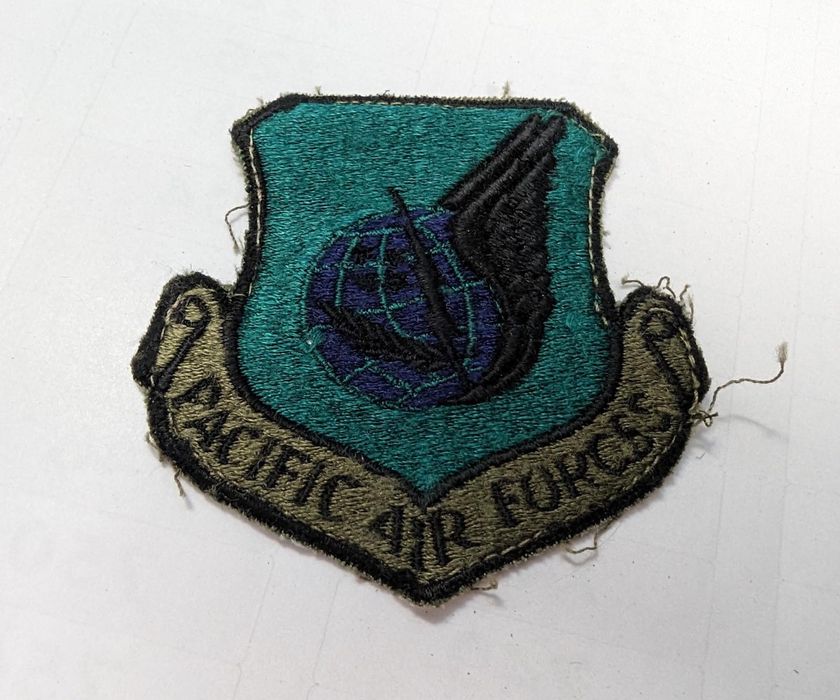 Designer Vintage USAF US Military Pacific Air Force Patch White Back ...