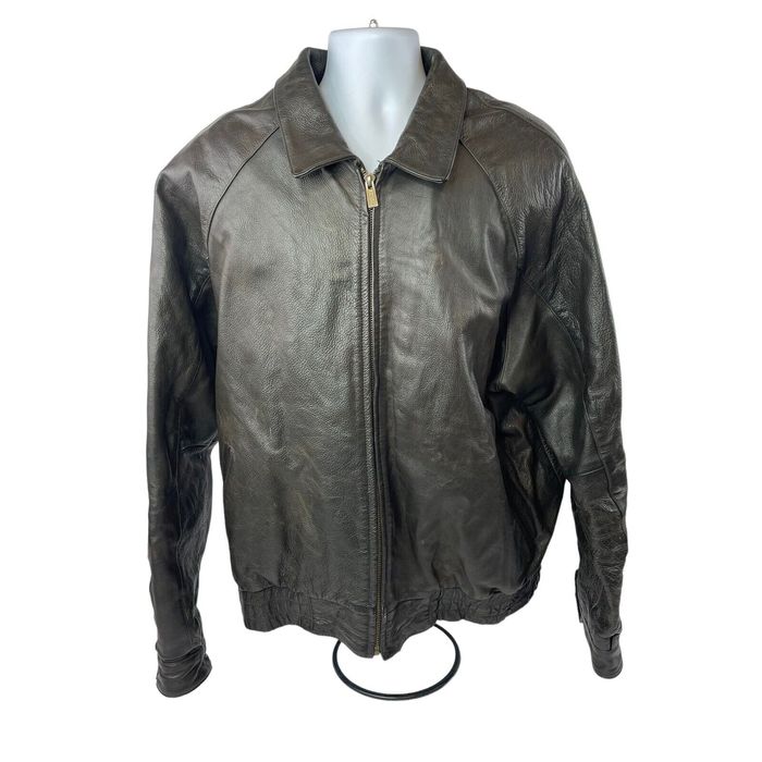 Vintage Vtg Wilsons Leather Bomber Jacket Mens 2XL Thick Pebbled ... Vintage Vtg Wilsons Leather Bomber Jacket Mens 2XL Thick Pebbled ...