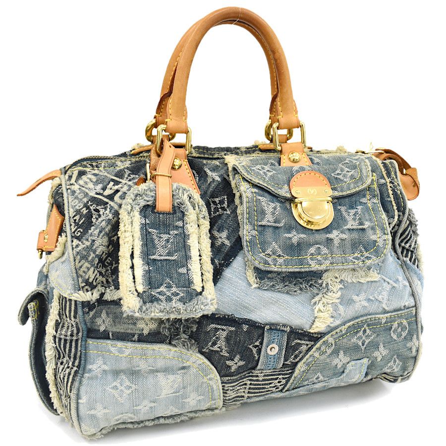 Louis Vuitton Louis Vuitton Speedy 30 Handbag Monogram Denim Patchwork ...