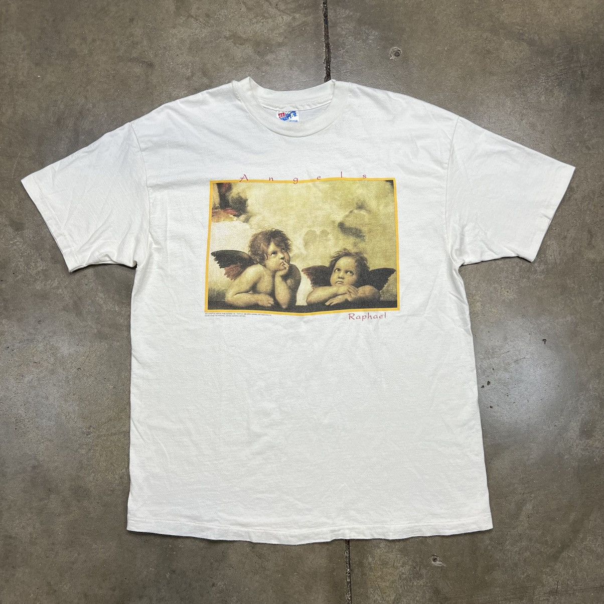 Vintage Vintage 90s Raphael Angels Art Portrait Single Graphic Tee ...