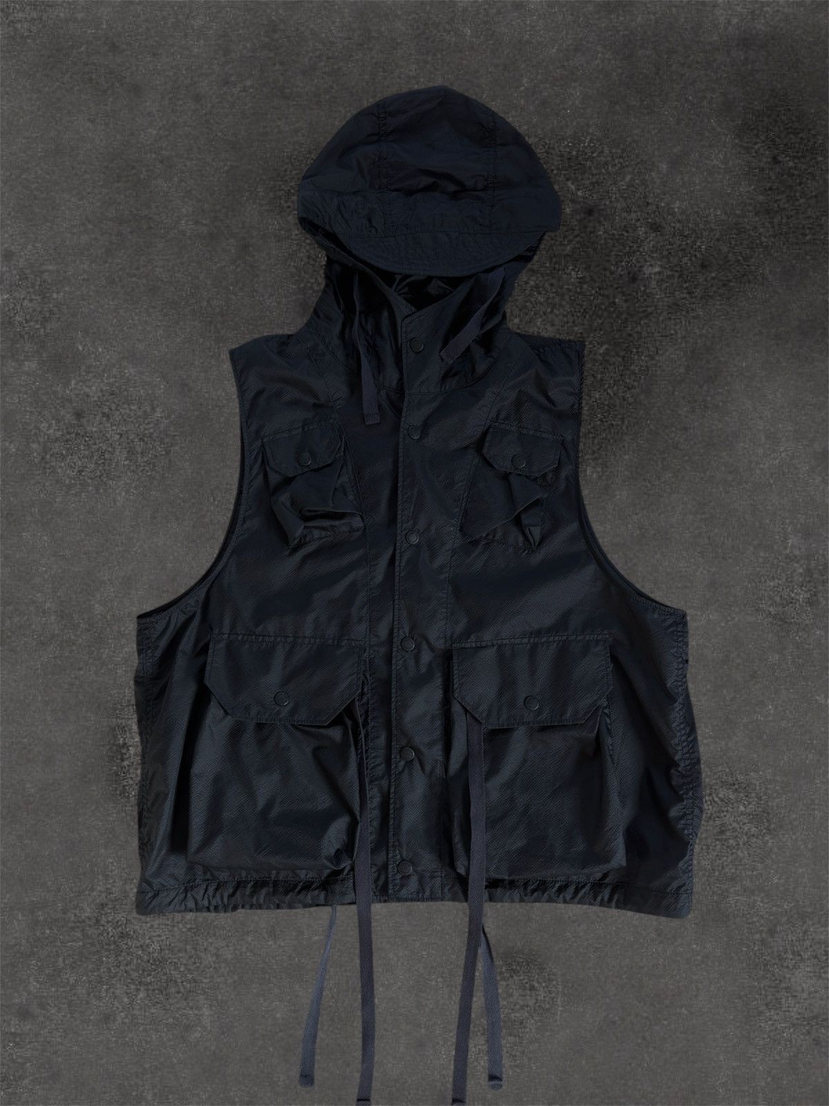 Engineered Garments Engineered Garments Hooded Micro Ripstop Field Vest ...