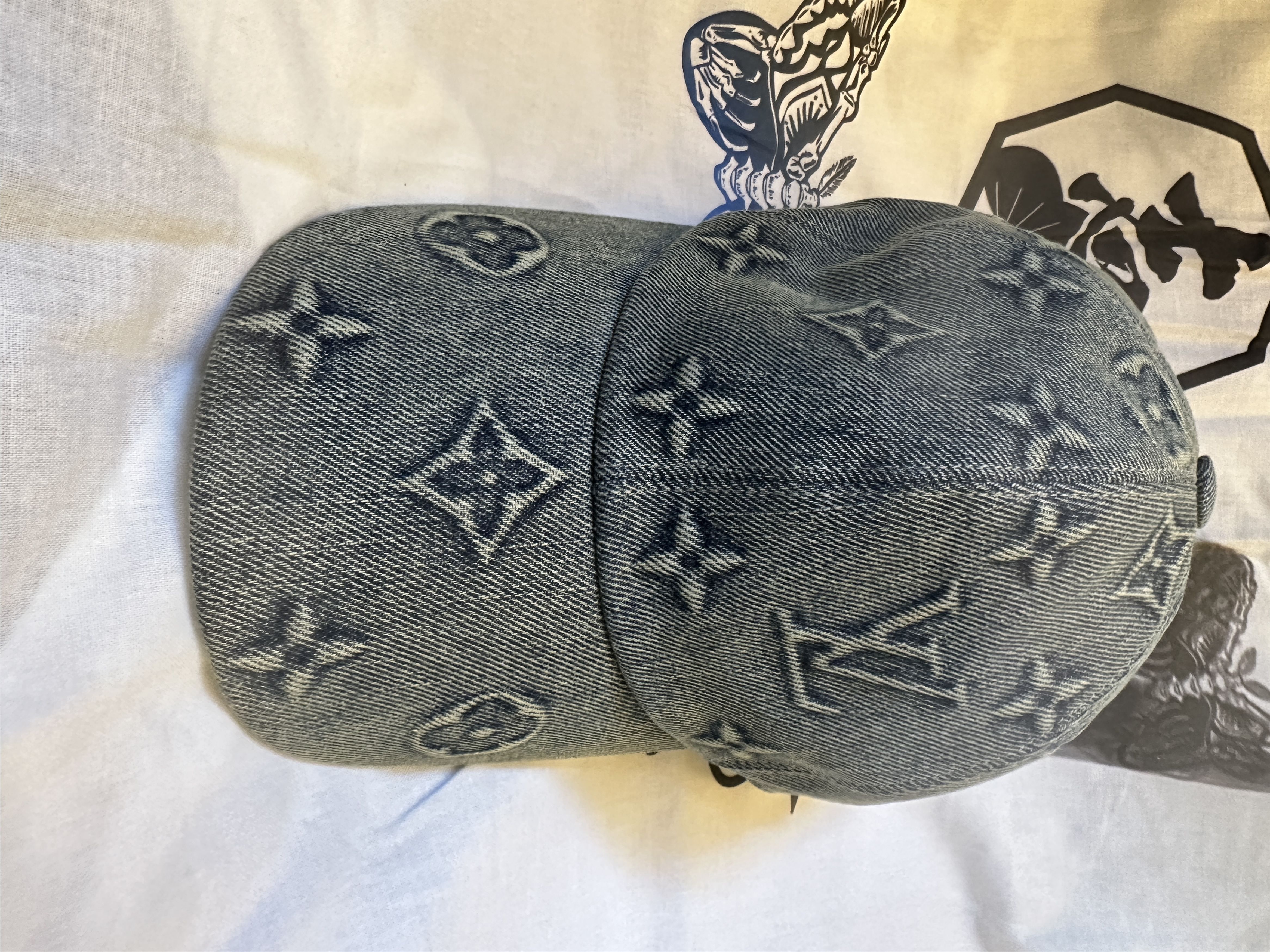 Louis Vuitton New LV Monogram Washed Denim Cap | Grailed