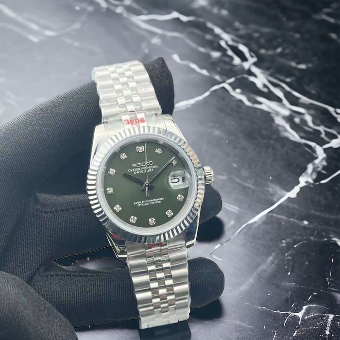 Seiko Seiko Mod Datejust 36mm Green Dial Stainless Steel Watch | Grailed