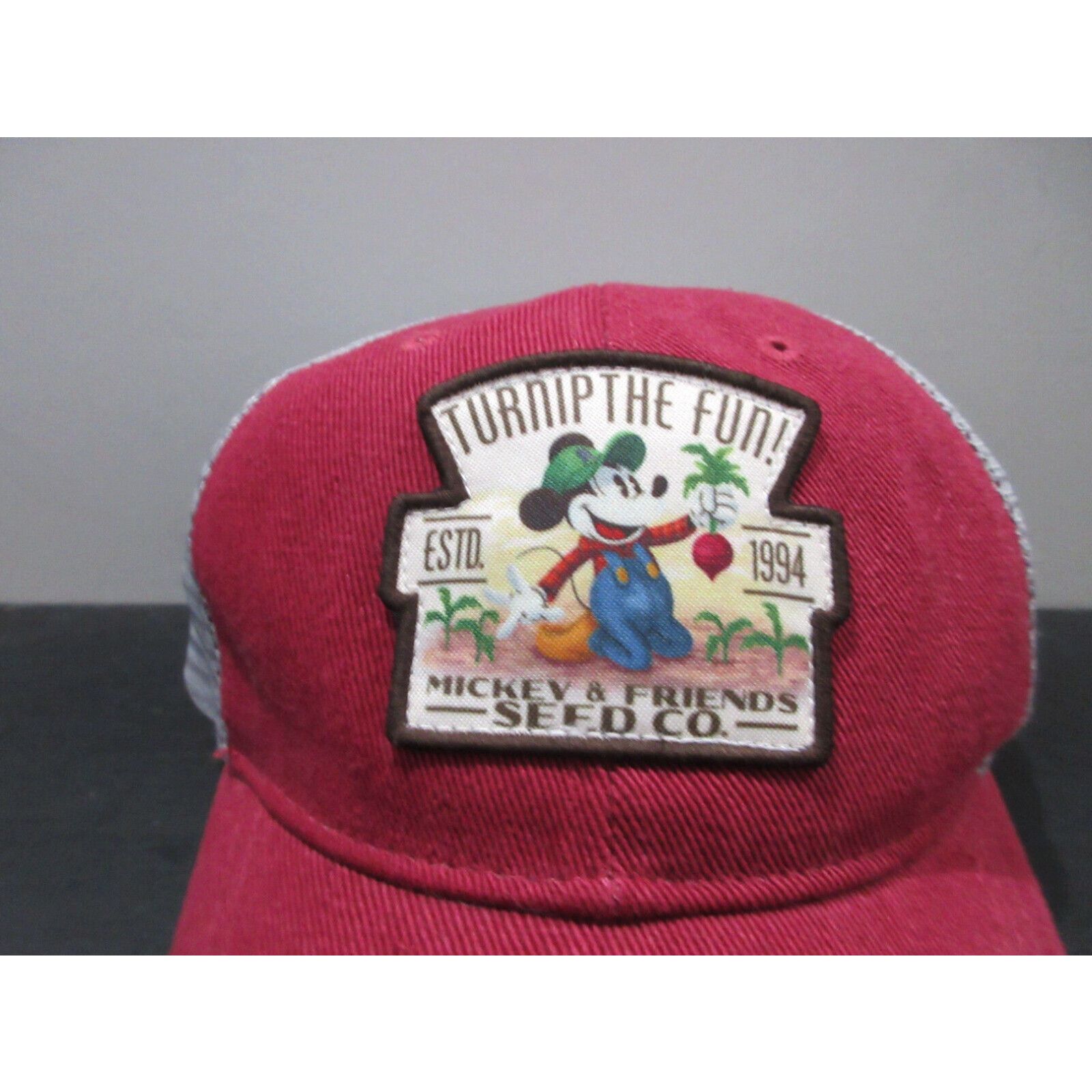 Disney Disney Hat Cap Snap Back Red Gray Mickey Mouse Turnip The Fun ...