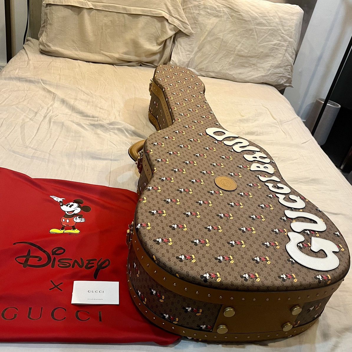 Disney × Gucci × Mickey Mouse GG-MM Guitar Case 1 of 4, Gucci Cruise20 ...