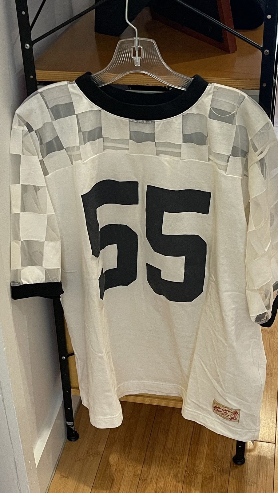 Kapital KAPITAL CHECKER SEE-THROUGH FOOTBALL T-SHIRT | Grailed