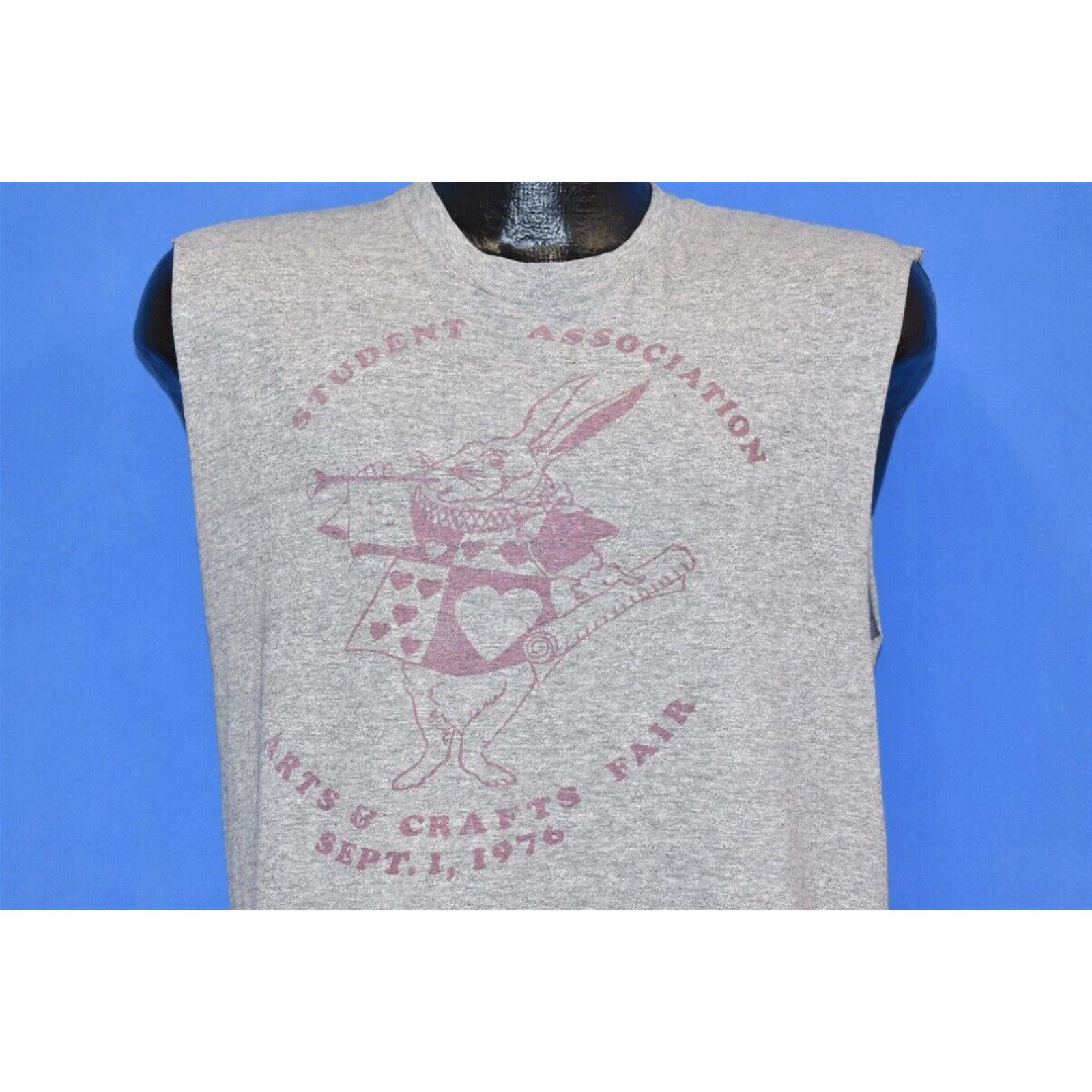 Vintage vtg 70s ARTS CRAFT FAIR ALICE WONDERLAND 1976 RABBIT BUNNY CUT ...