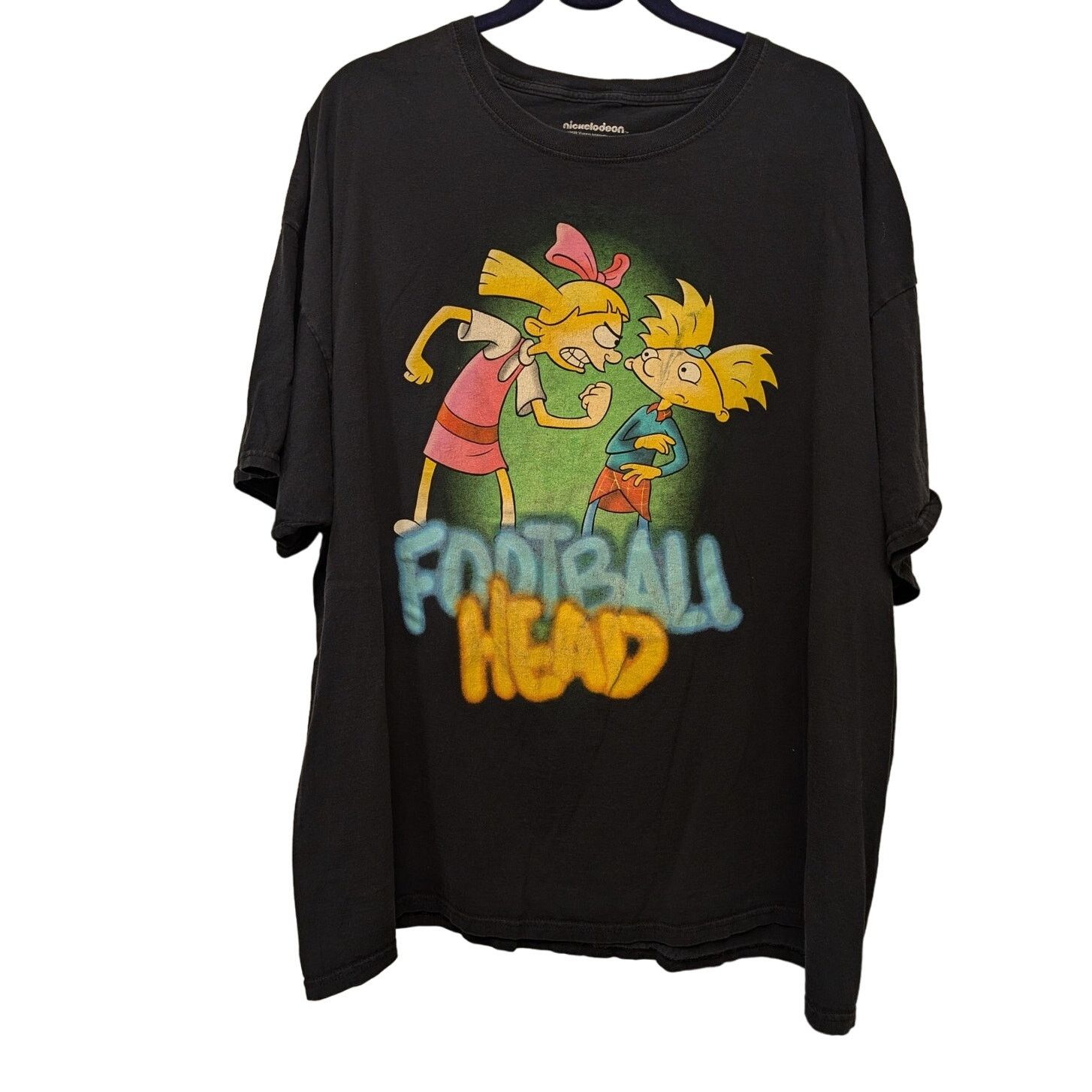 Nickelodeon Nickelodeon Hey Arnold! Football Head Graphic T-Shirt Black ...