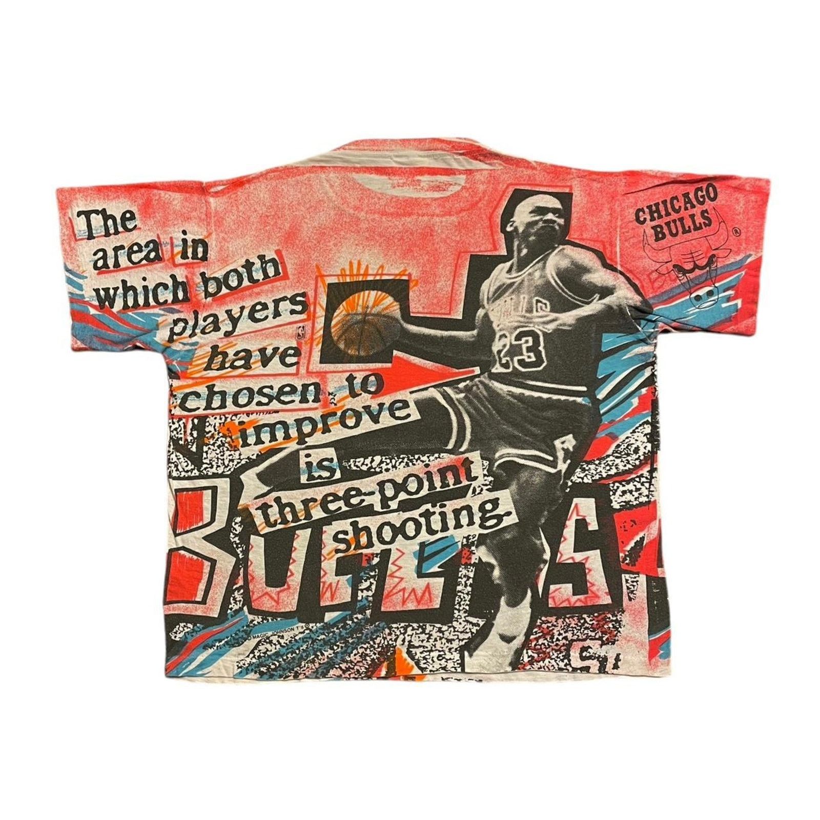 Vintage VTG 90s Magic Johnson Ts Michael Jordan Chicago Bulls AOP | Grailed
