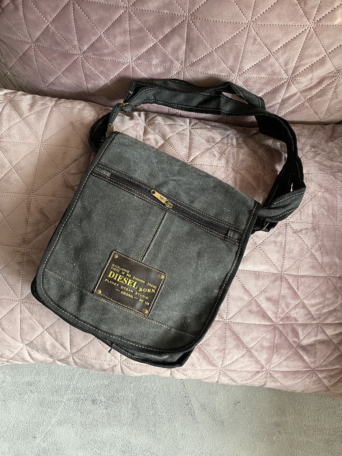 Diesel × Streetwear × Vintage Diesel faded vintage distressed sling bag ...