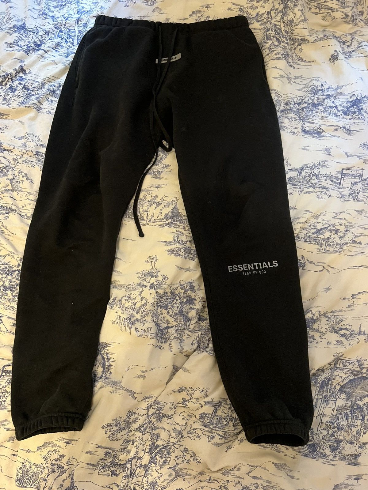 Essentials × Fear of God Essentials Fear Of God Black Sweats | Grailed