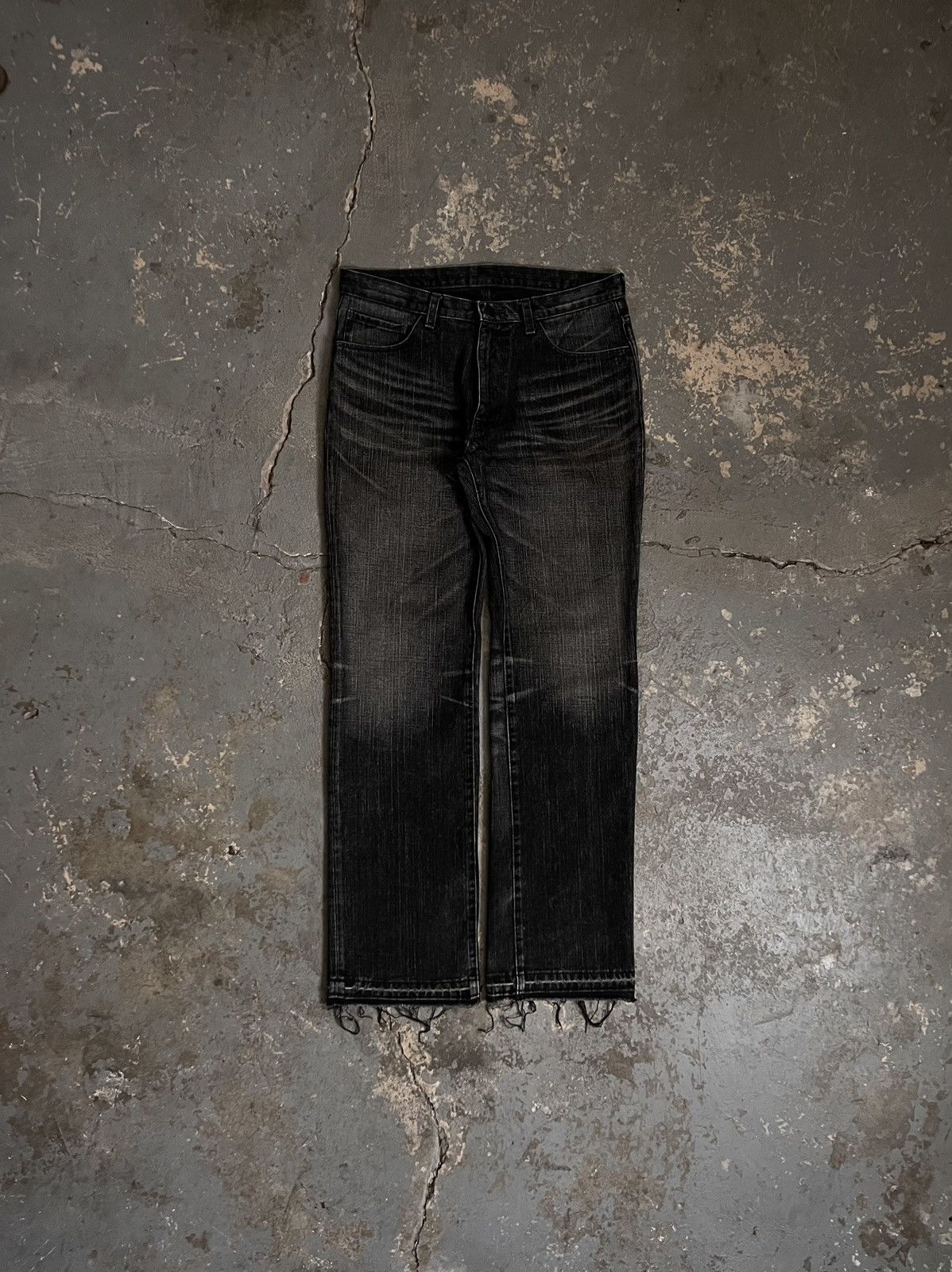 Number (N)ine SS04 “Dream Baby Dream” Crying Heart Pain Bootcut Jeans ...