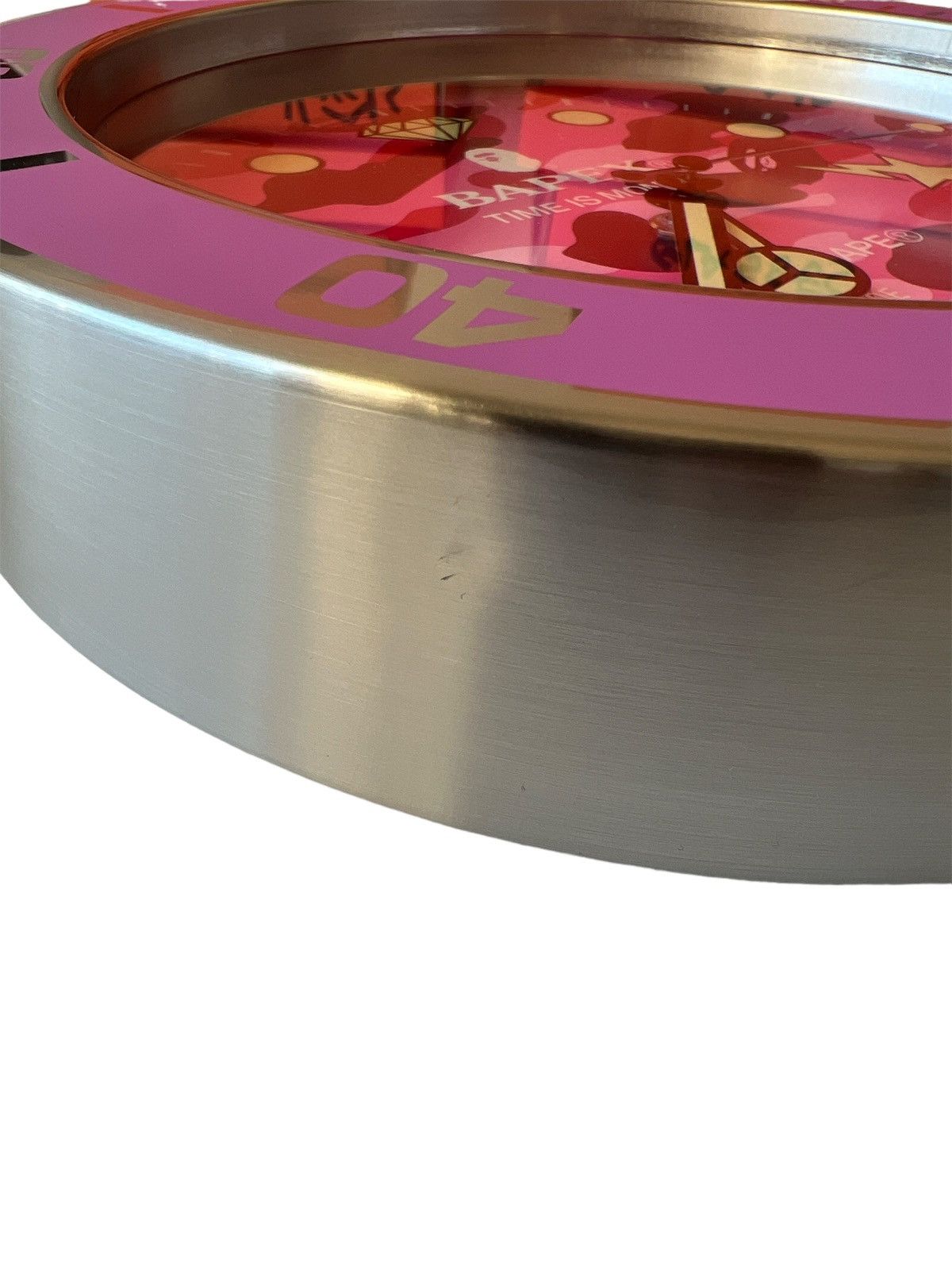 Bape 🔥 BAPE WALL CLOCK ABC CAMO PINK BAPEX glow in the dark | Grailed
