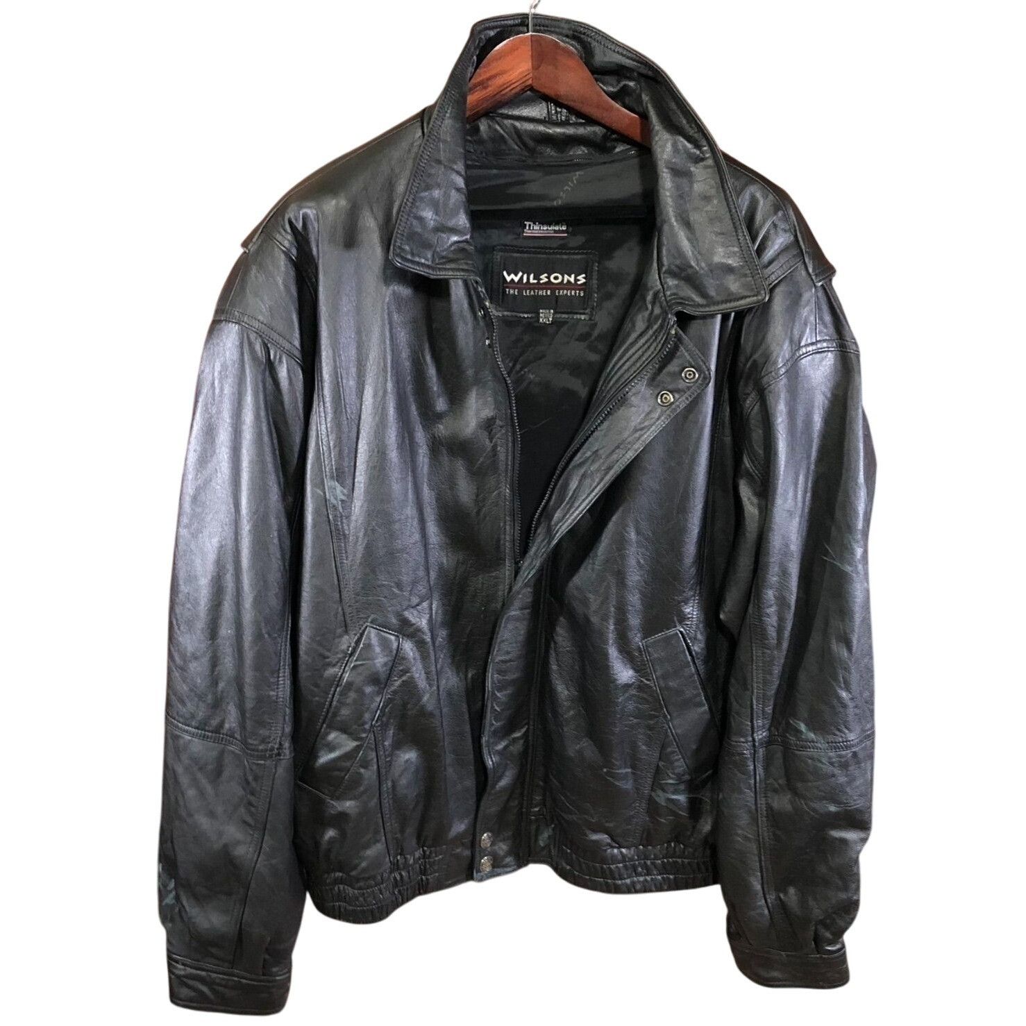 Wilsons Leather Wilsons Men Leather Bomber Jacket Size XXLT Black ...
