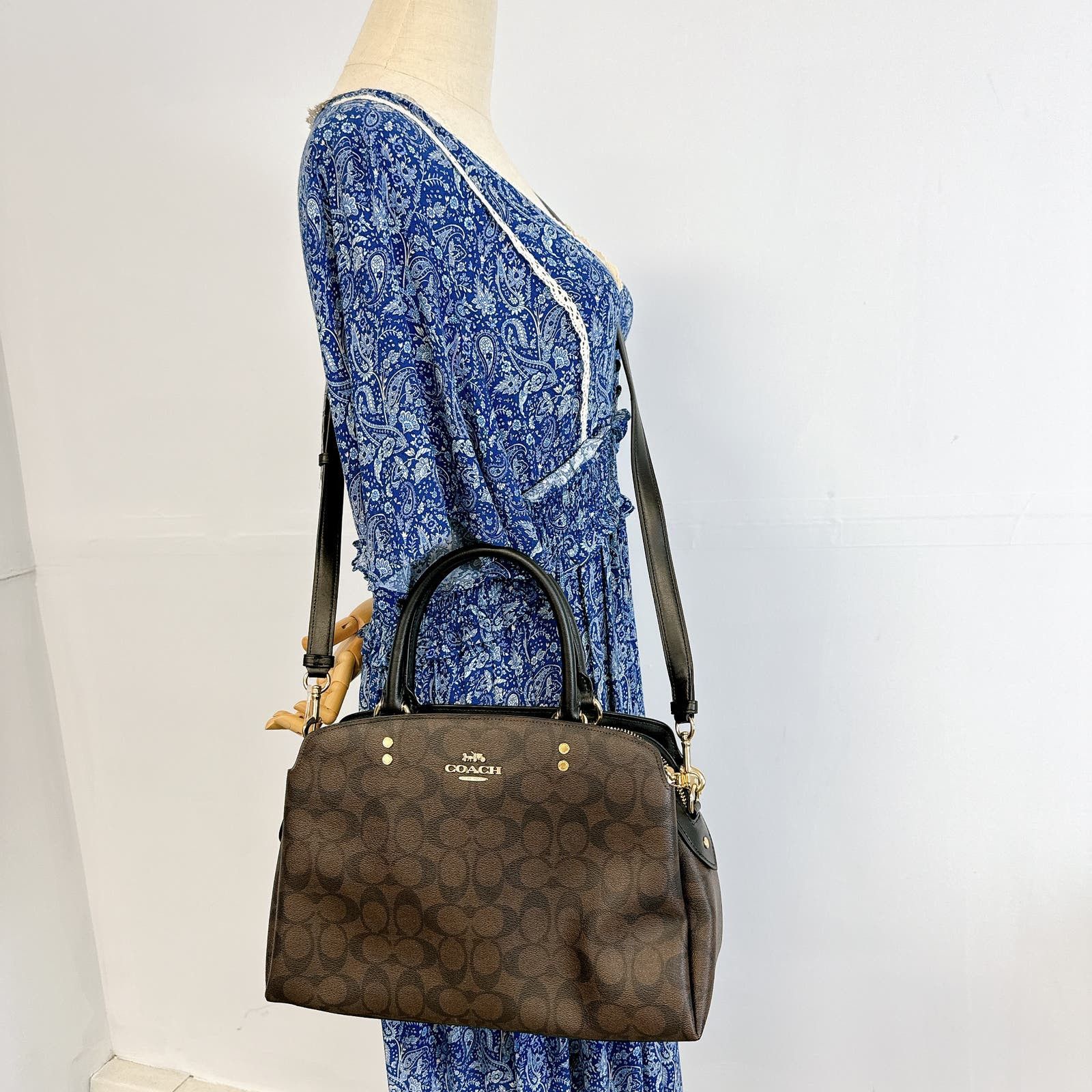 Coach Coach 91495 Lillie Carryall In Signature Canvas Brown Black | Grailed