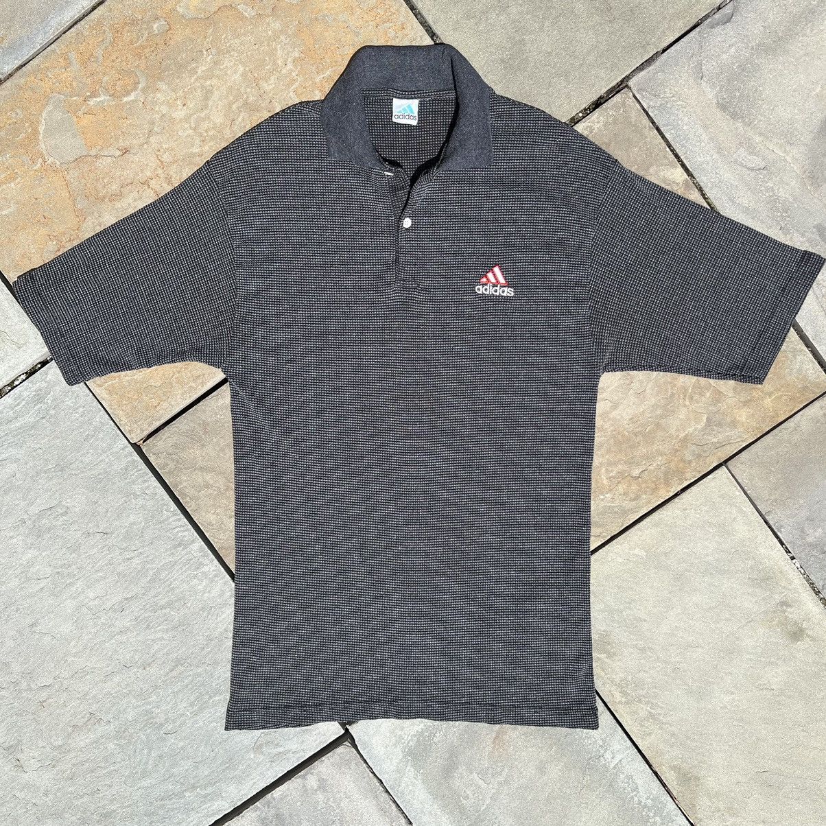 Adidas × Vintage Vintage 90s Adidas Waffle Knit Thermal Polo Shirt ...