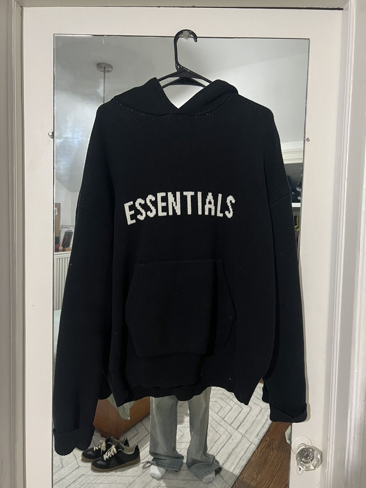 Essentials × Fear of God Fear of God Essentials Knit Hoodie (Black ...