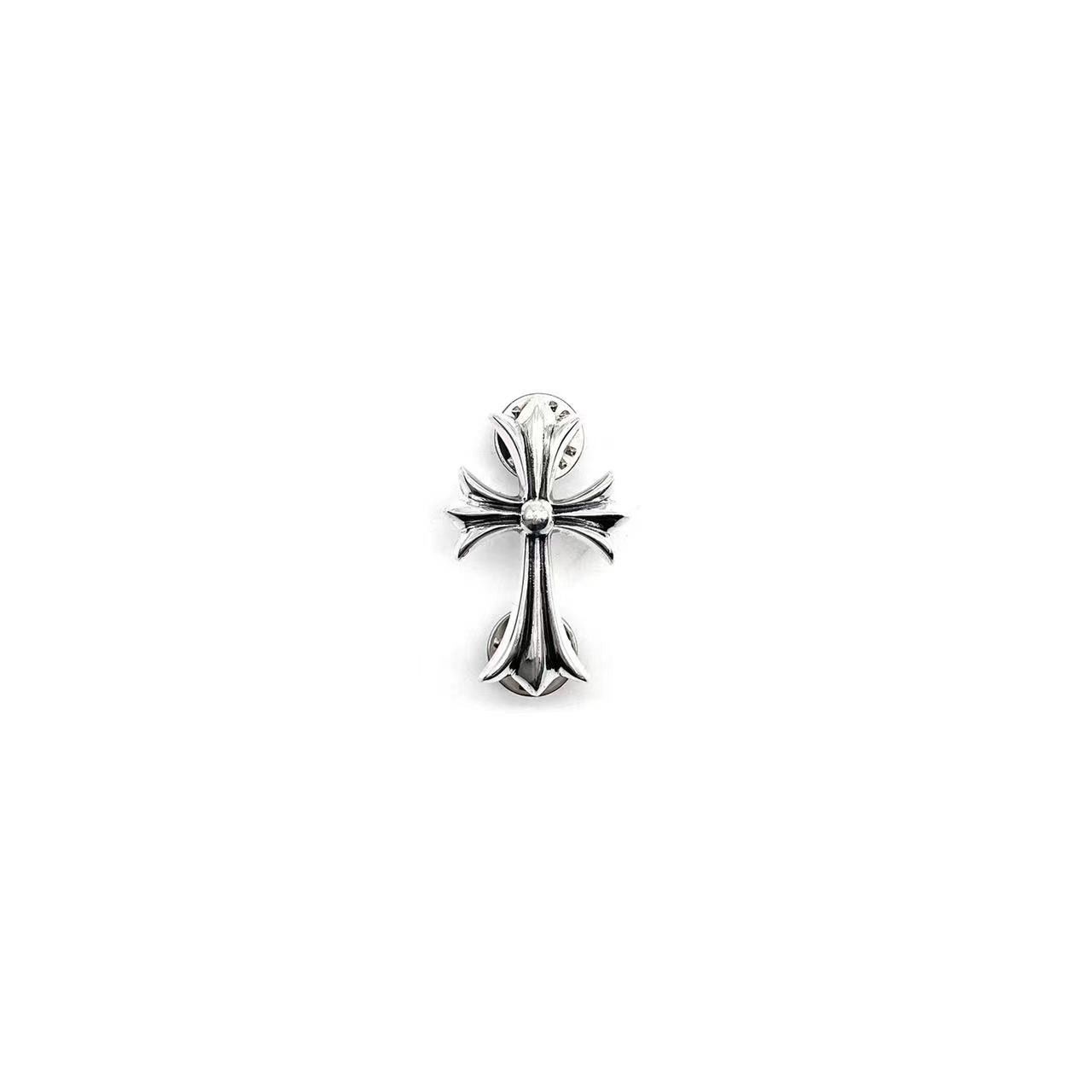 Chrome Hearts Chrome Hearts 925 Silver Cross Brooch Collar Pin | Grailed
