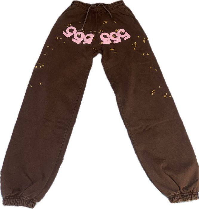 Young Thug Sp5der angel number brown 555 sweatpants size small | Grailed