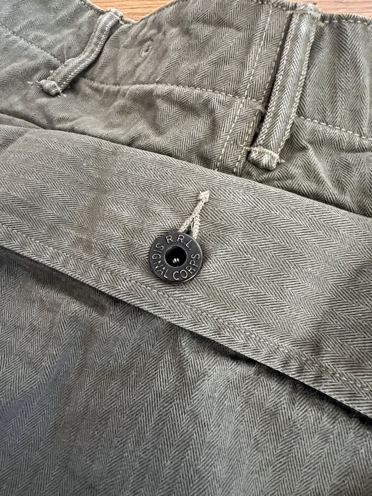 Ralph Lauren RRL Military HBT Green Herringbone Twill Field Cargo Pant ...