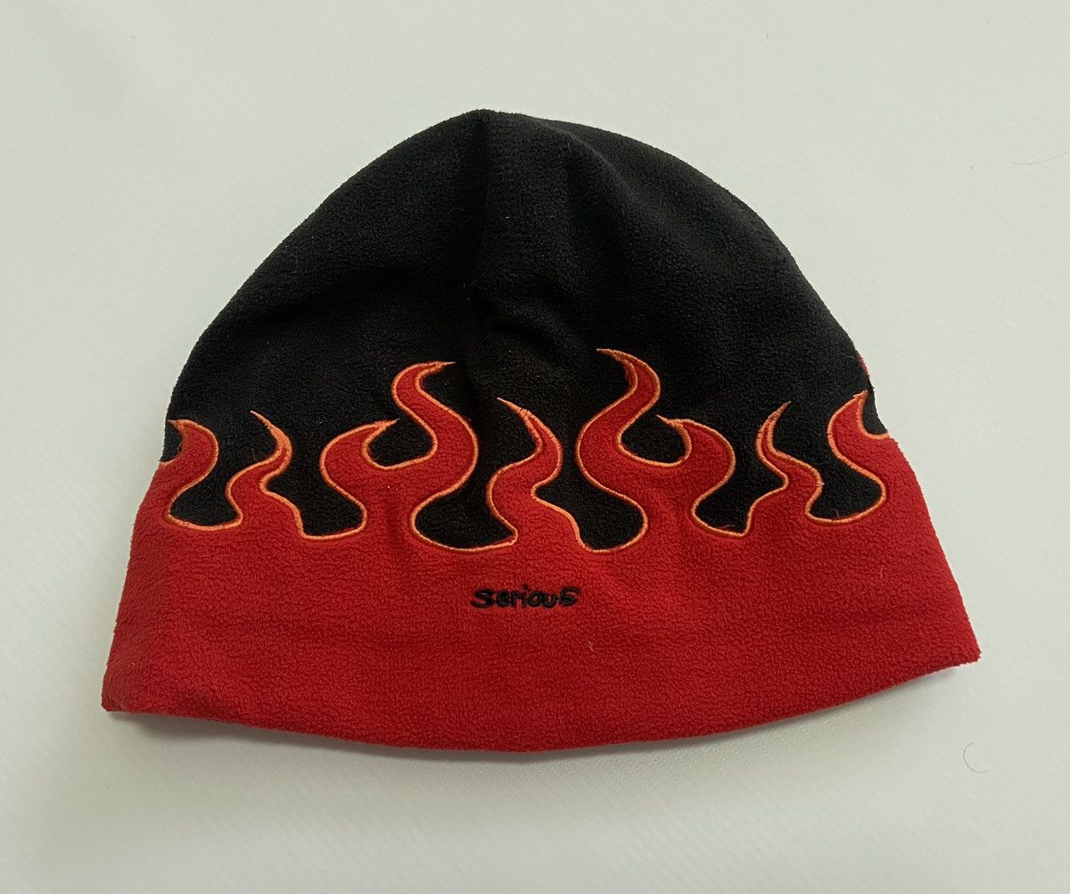 Japanese Brand × Streetwear × Vintage Japanese Vintage Fleece Flame Hat ...